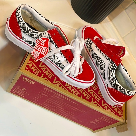Vans | Shoes | Vans Off The Wall Sneakers New In Box Tags Attached Red ...